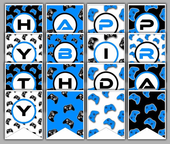 Gaming Party Banner, Printable Video Game Birthday Banner, Video Game ...