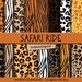 Safari Digital Paper, Animal Print Digital Paper safari Ride, Leopard ...