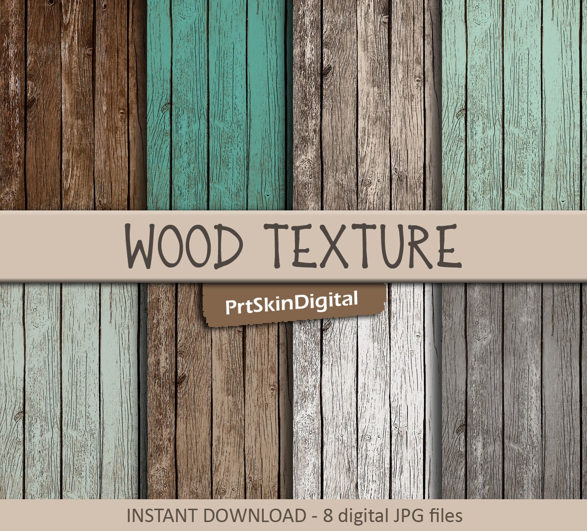 Wood Digital Paper wood Texture With 8 Color Ways of Distressed Wood ...