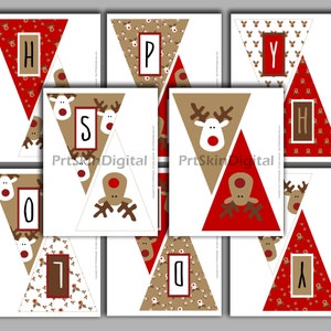 Happy Holidays Banner - Christmas Party Printable Sign, Christmas ...