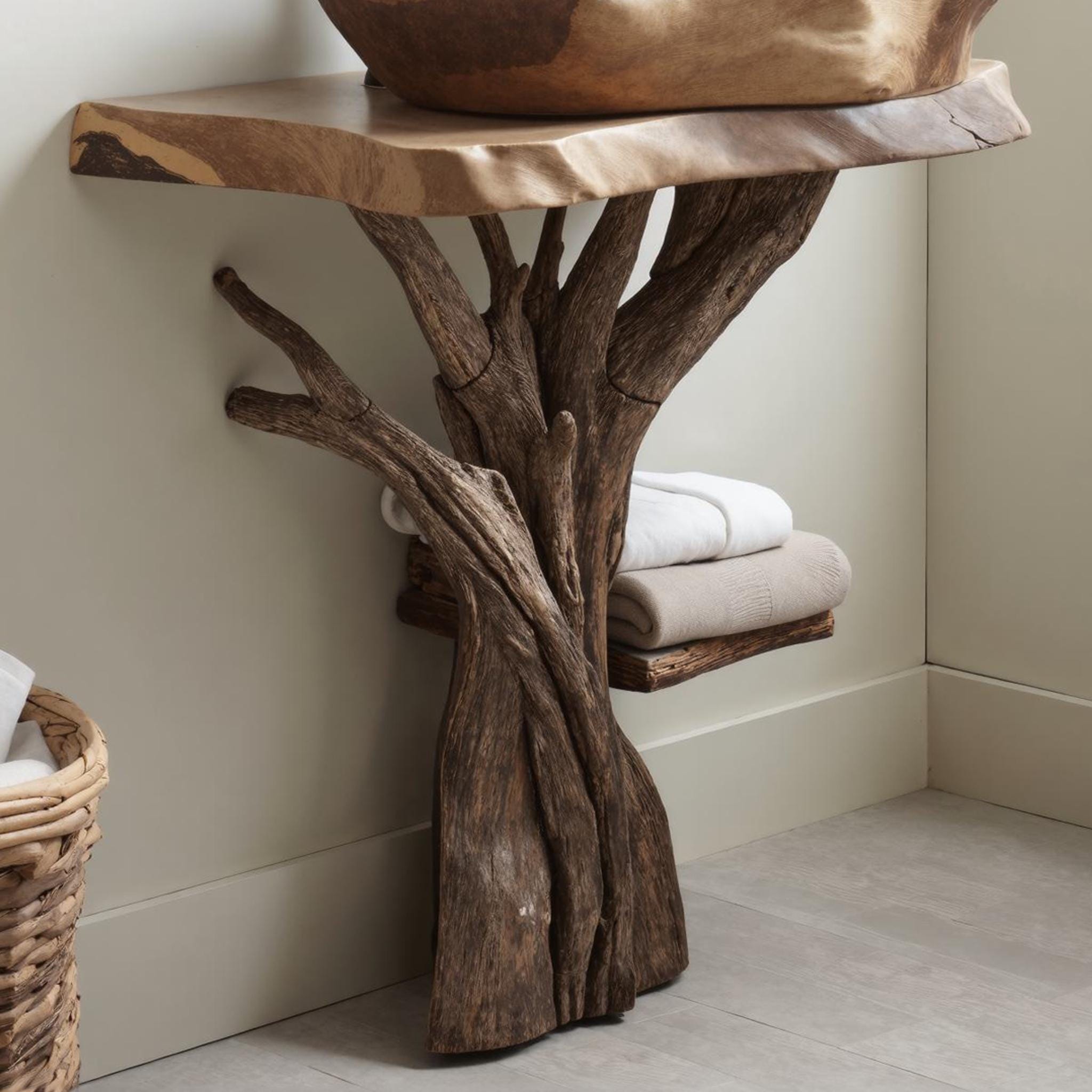 Live Edge Counter Wood Bathroom Vanity Bathroom Vanities Floating ...