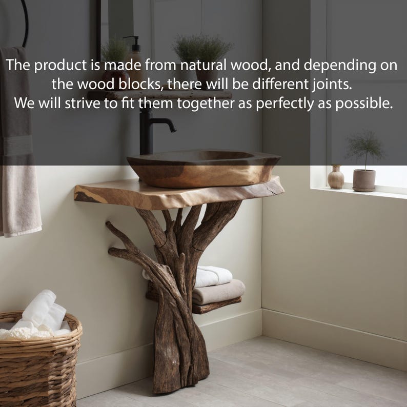 Live Edge Counter Wood Bathroom Vanity Bathroom Vanities Floating ...