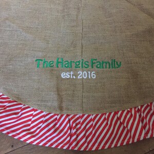 Monogrammed Jute Christmas Tree Skirt- Ruffle Edge - Etsy
