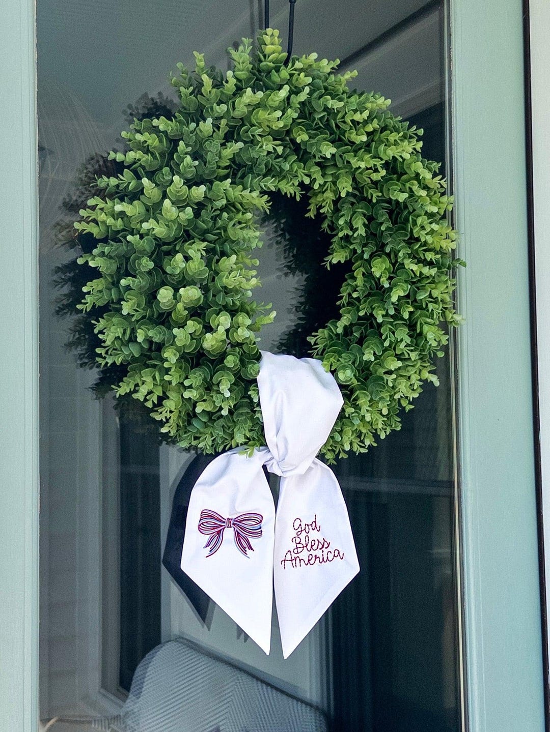 Embroidered "god Bless America" Wreath Sash - Etsy