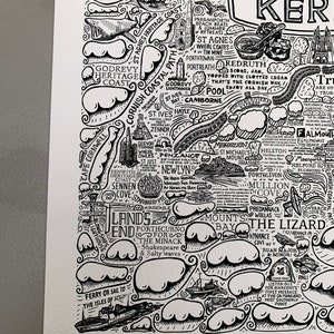 Cornwall Print A3 - Kernow Illustrated Map - Unframed or Framed ...
