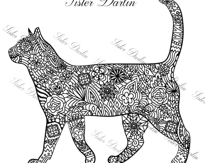 Cat Mandala SVG | Cat Zentangle SVG | Cat Clipart | Cat Cricut File ...
