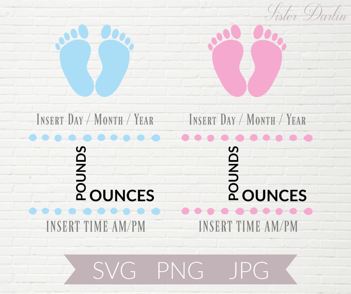 Baby Stats SVG Baby Stats Elephant Template Cricut File Baby ...