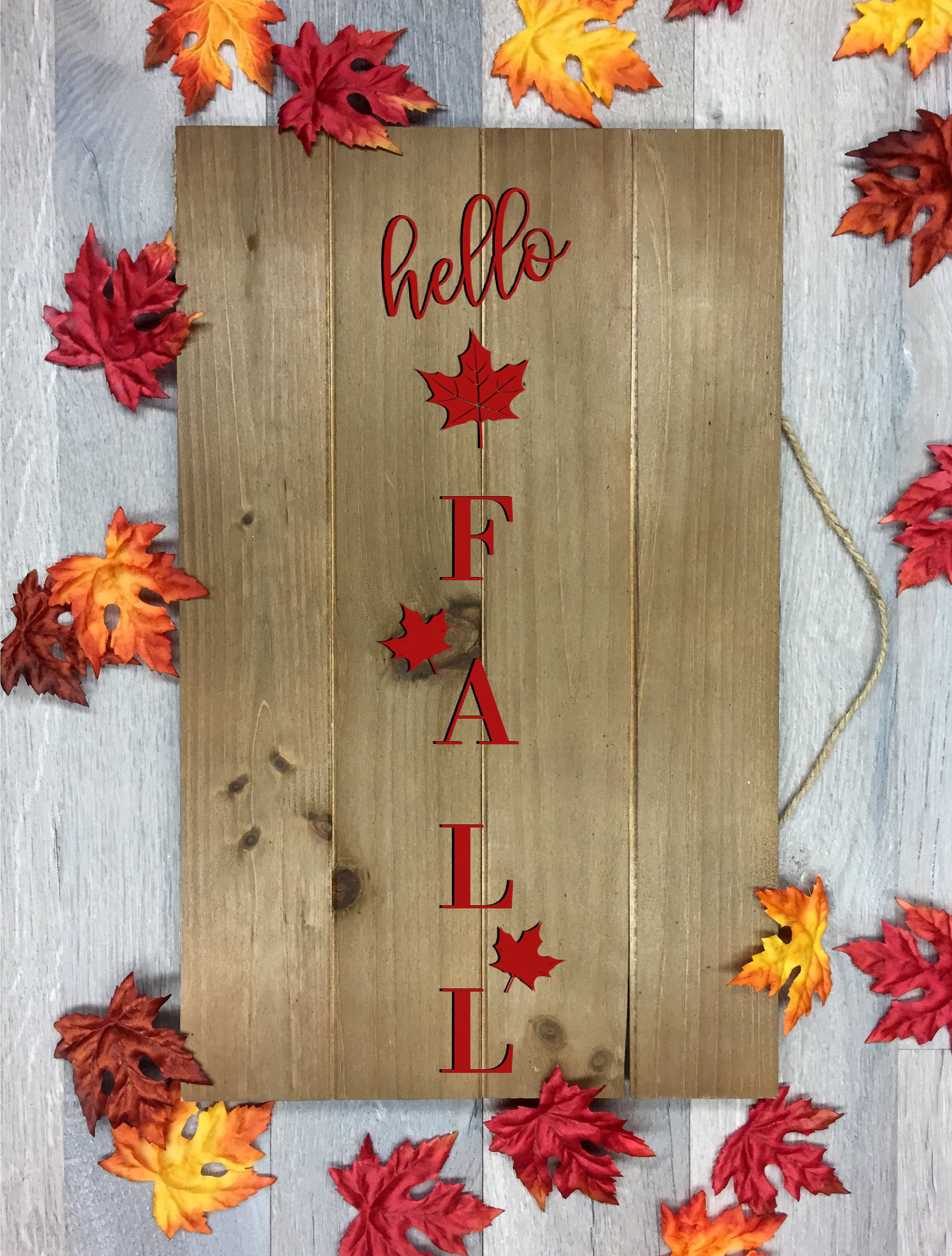 Fall Sign SVG | Vertical Welcome Sign for Porch | Hello Fall Sign SVG ...