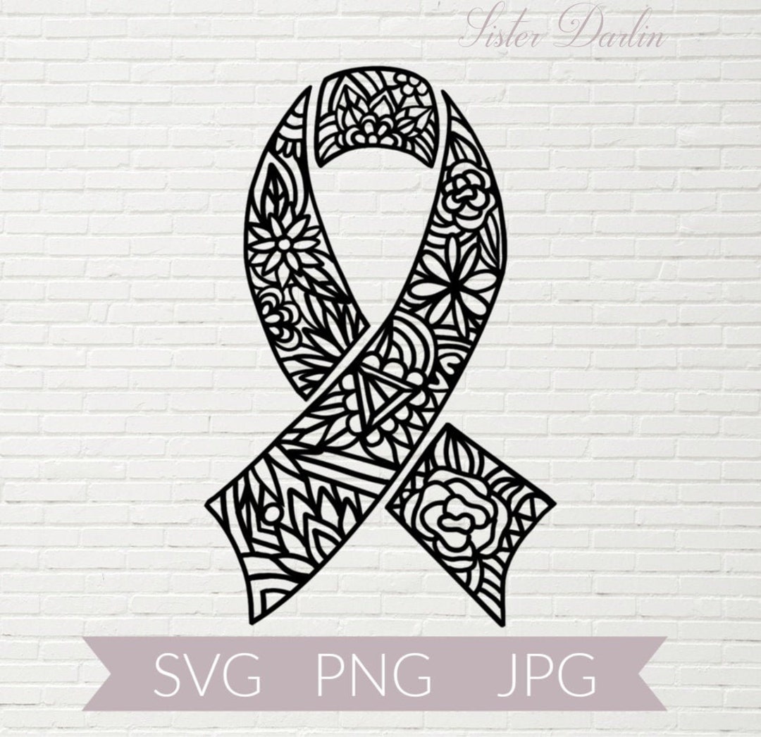 Cancer Ribbon SVG | Awareness Ribbon SVG | Cancer Ribbon Mandala ...