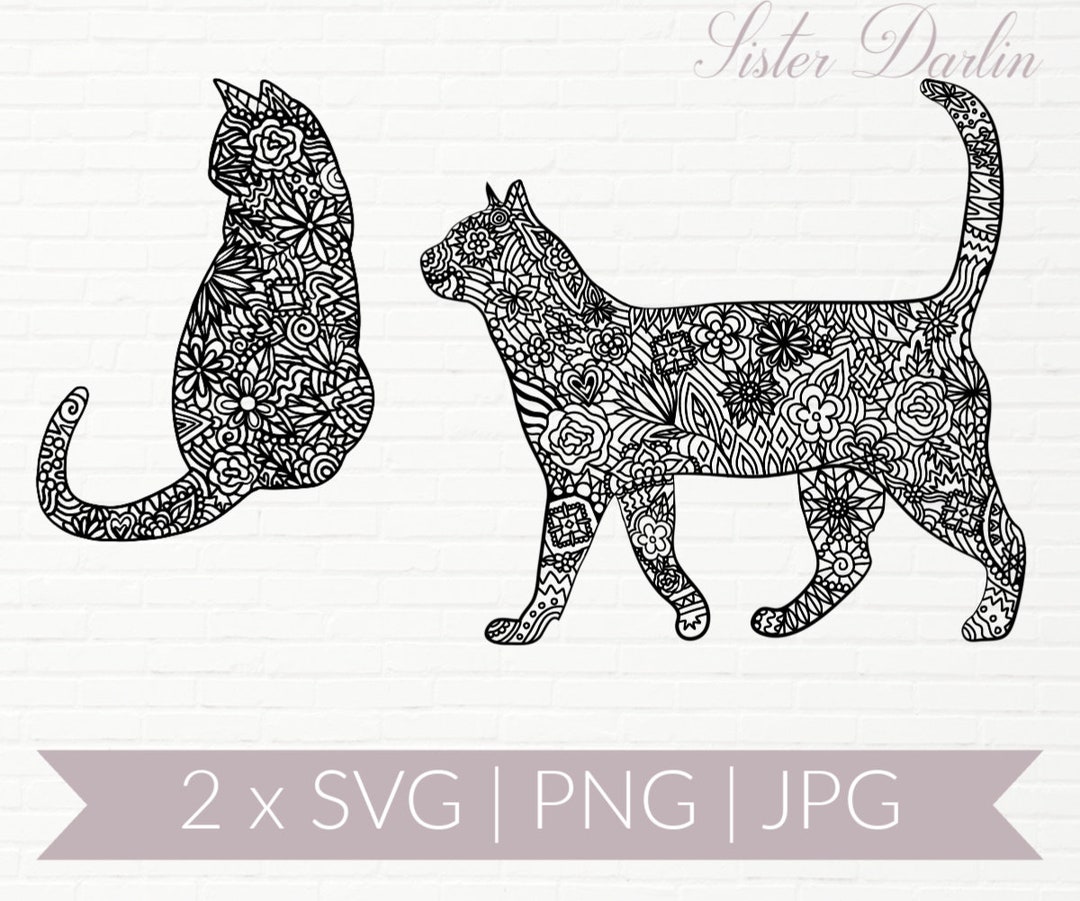Cat Mandala SVG BUNDLE | Cat Zentangle SVG | Cat Mandalas | Cat Cricut ...