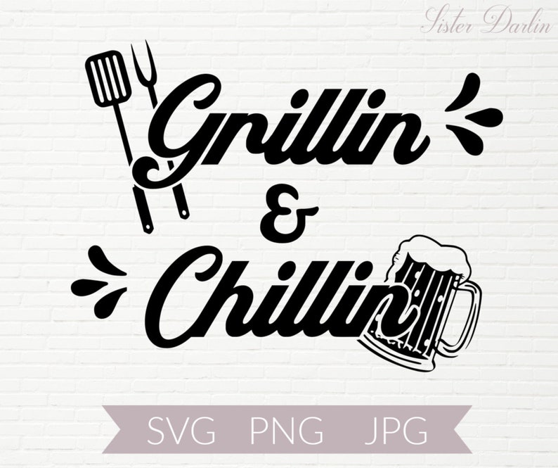 Grillin and Chillin Apron SVG | Cricut Cut File | Outdoor Sign SVG ...