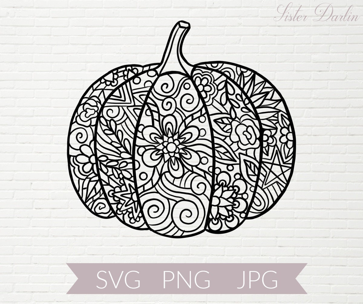 Pompoen Mandala SVG Pompoen SVG Pompoen Zentangle Halloween Svgs ...