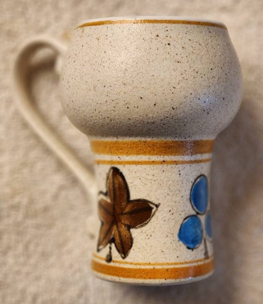 Beautiful Stoneware Mug/cider Mug/ Hand-painted Leaf Motif - Etsy