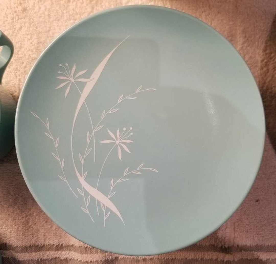 Vintage Texas Wear Dinnerware Set Blue Melamine With White - Etsy