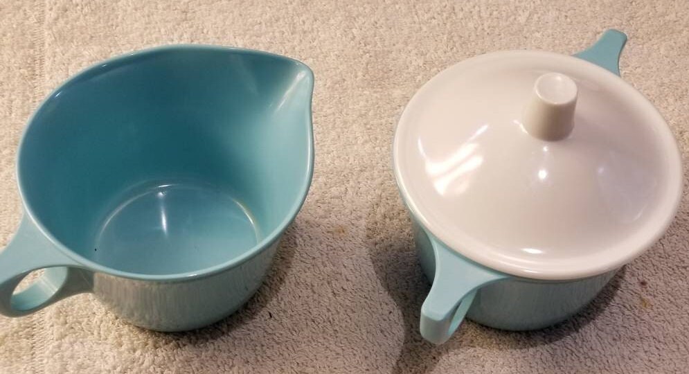 Vintage Texas Wear Dinnerware Set Blue Melamine With White - Etsy