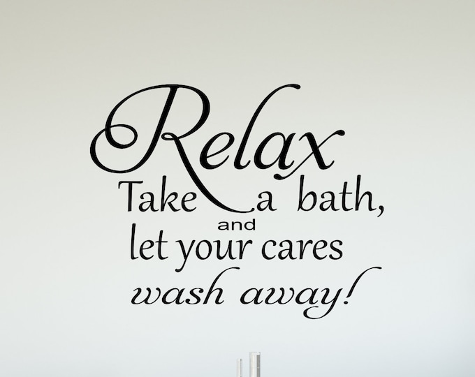 Relax Refresh Renew Decal / Relax Wall Decal / Bathroom Wall - Etsy