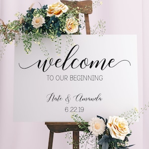 Welcome to Our Beginning Decal / Welcome to Our Beginning Wedding Sign ...