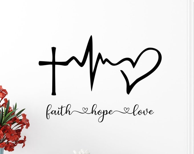 Faith Hope Love Decals, Faith, Hope, Love Wall Decal, Christian Wall ...