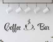 Coffee Bar Decal With Coffee Cup / Coffee With Cup / Coffee - Etsy