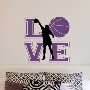 Basketball Wall Decal for Girls Room Teen Girl Bedroom Teen - Etsy