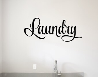 Laundry Stickers Little Boy and Dog / Cute Laundry Room Decal / Laundry ...