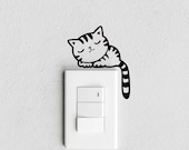 Cat Light Switch Decal Sleeping Cat Lightswitch Decal Cat - Etsy