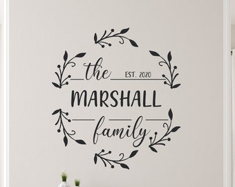 Last Name Decal - Etsy