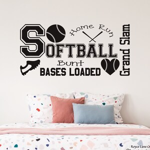 Softball Wall Decal for Girls Room B33 Teen Girl Bedroom Teen Room ...