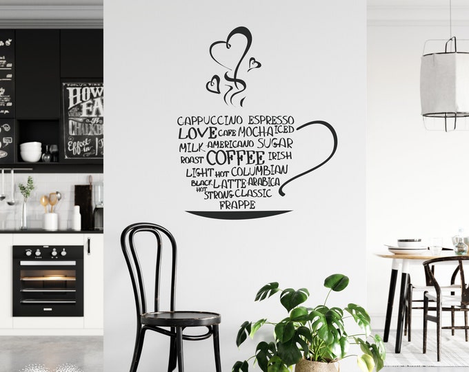 Kitchen Wall Decal Coffee Decal Kitchen Decal Kitchen Art - Etsy
