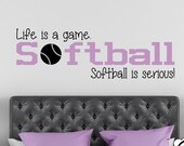 Softball Decal life is a Game Softball is Serious Softball - Etsy