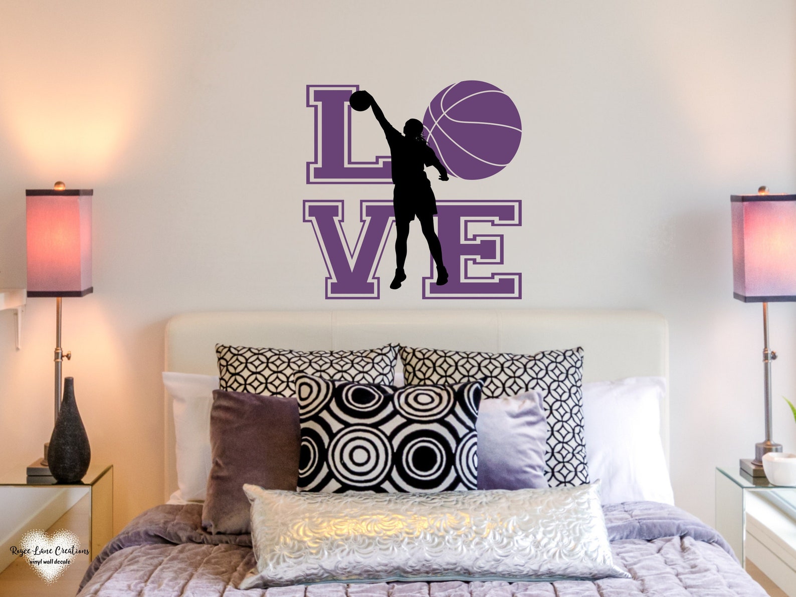 Basketball Wall Decal for Girls Room Teen Girl Bedroom Teen - Etsy
