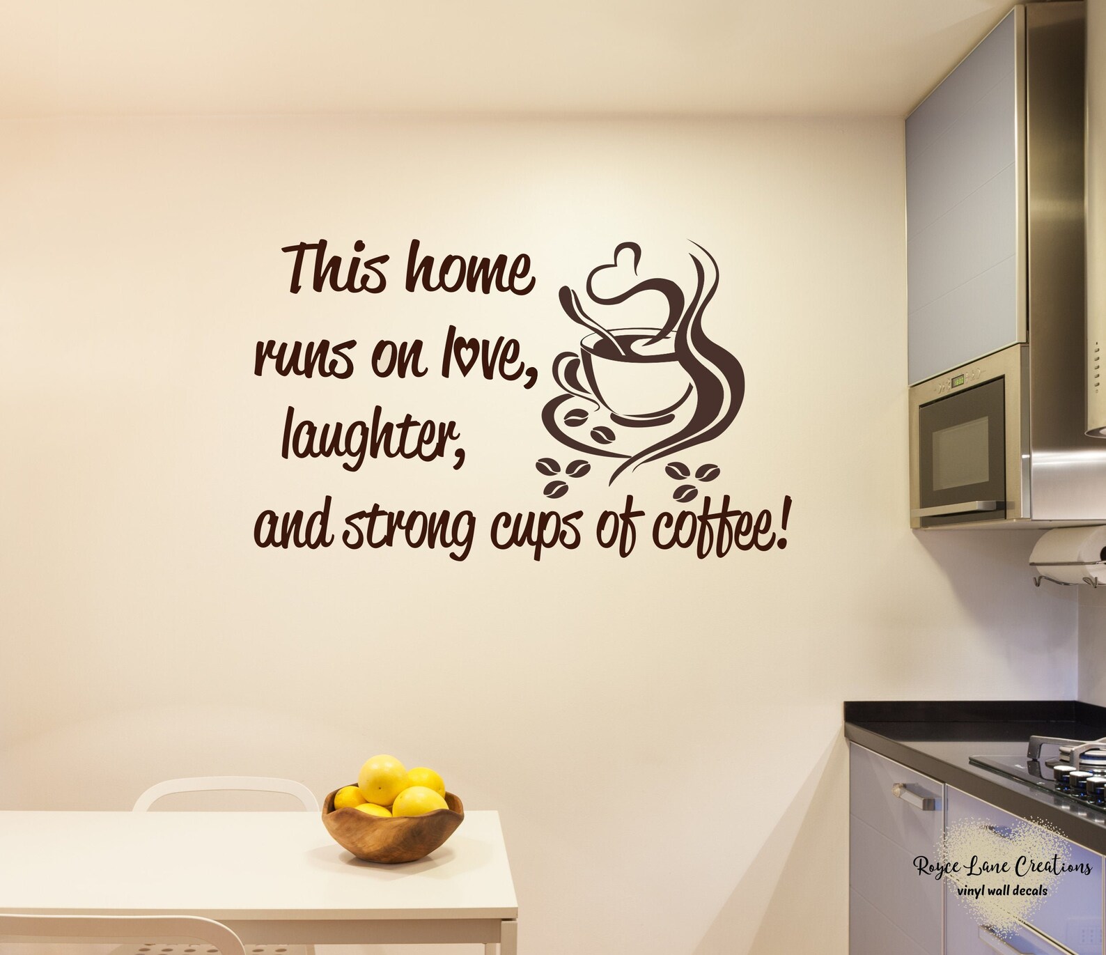 Kitchen Wall Decal- Coffee Sign Coffee Wall Decal- This Home Runs on ...