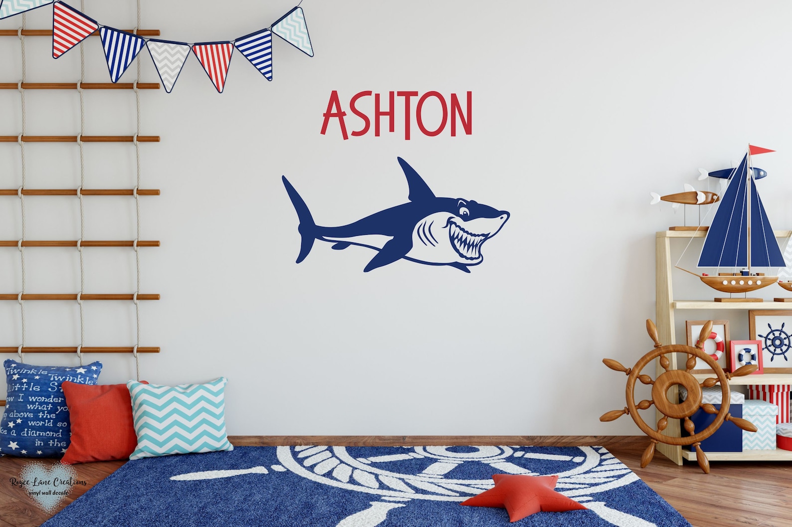 Personalized Shark Decal Custom Name Shark Sticker Shark - Etsy
