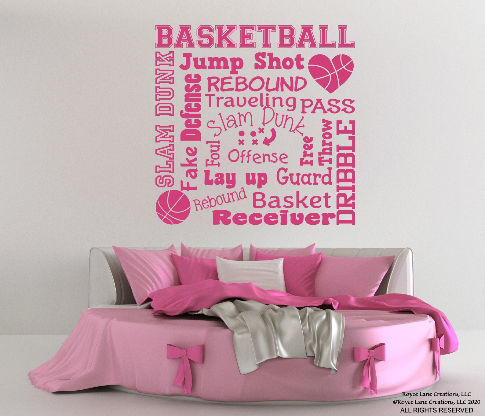 Girls Basketball Wall Decal / Girls Basketball Decor / | Etsy