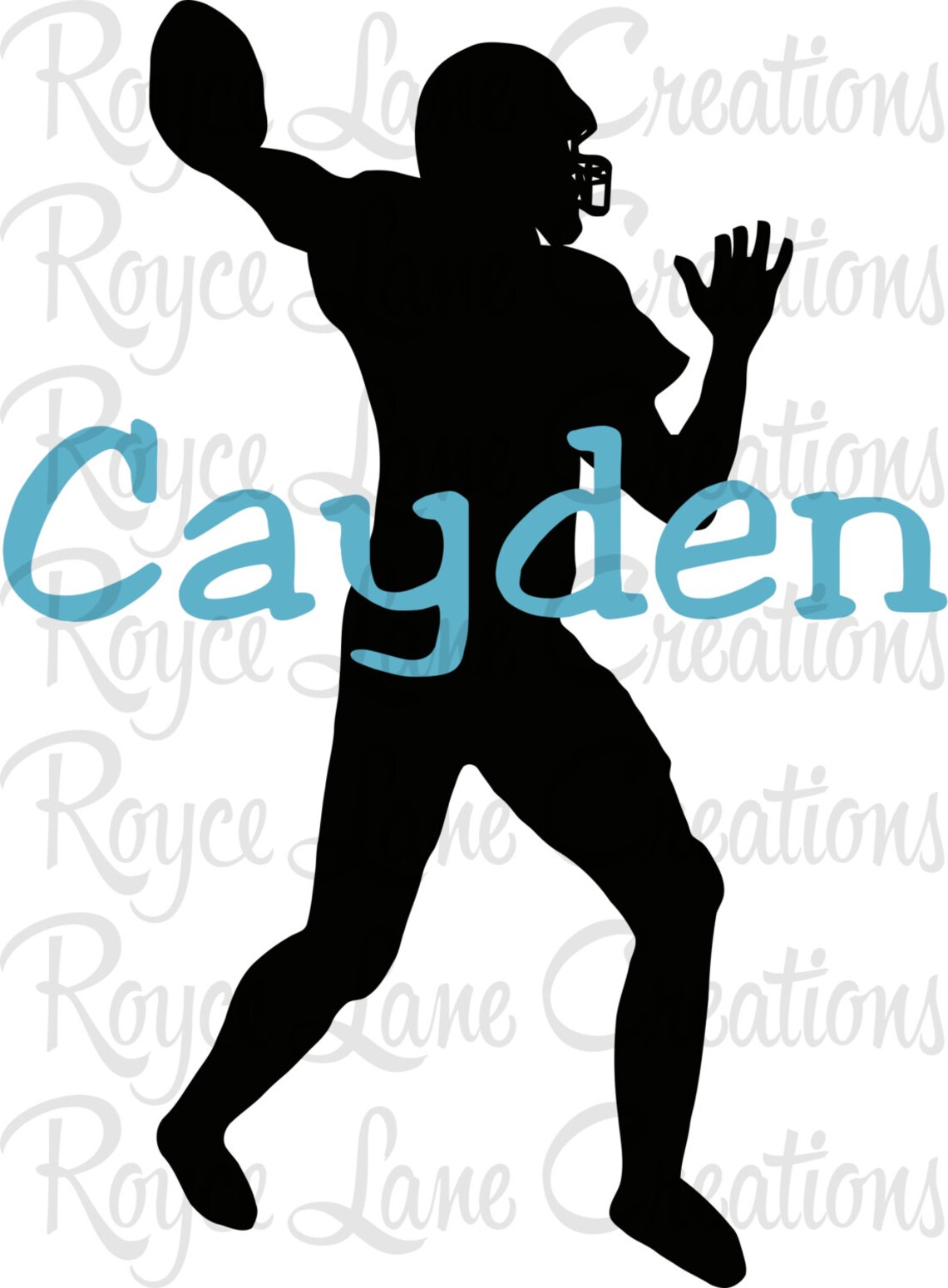 Football Player Wall Decal With Personalized Name for Teen - Etsy