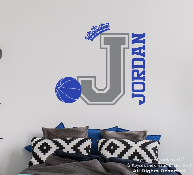 Girls Basketball Wall Decal With Princess Crown / Basketball | Etsy