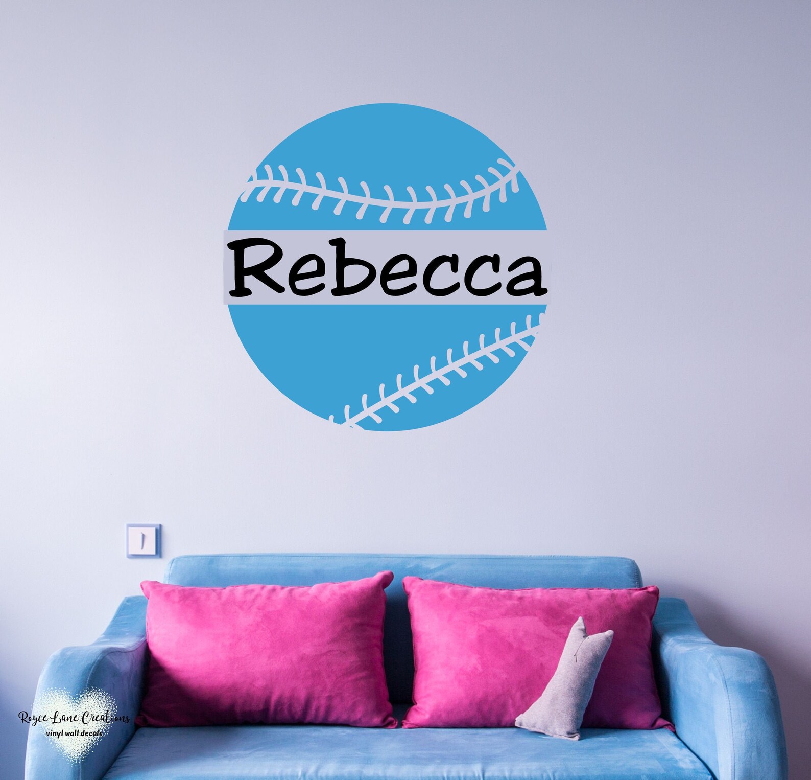 Softball Decal With Personalized Name B15 Sports Vinyl Wall - Etsy