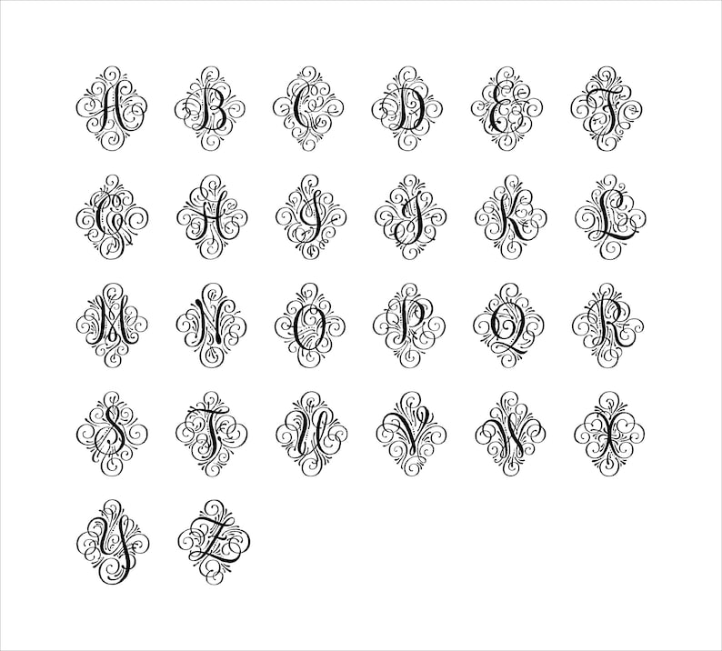 Front Door Monogram Decal, Storm Door Decal, Letter Monogram for Front ...