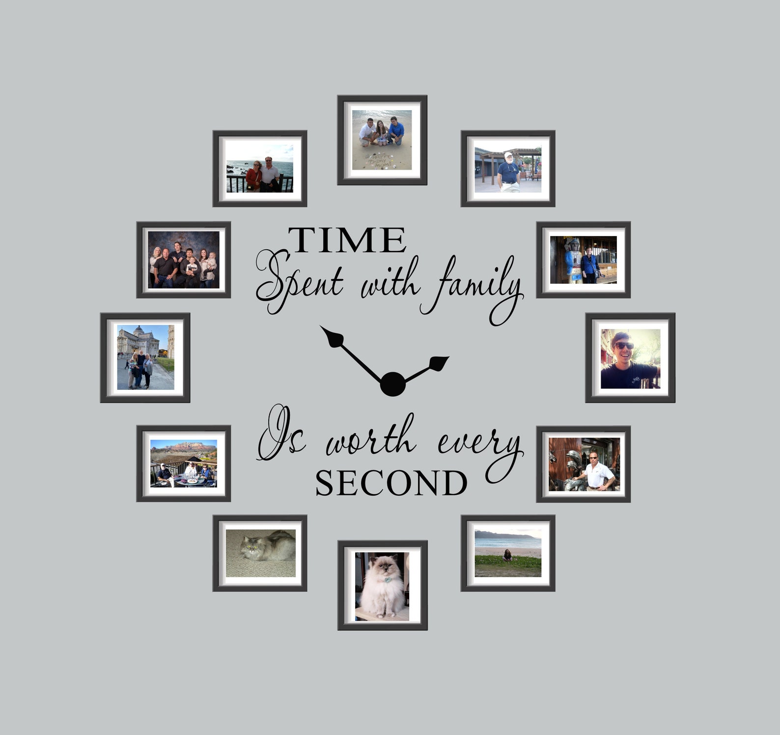 Time Spent With Family Decal 4 Time Spent With Family Clock | Etsy