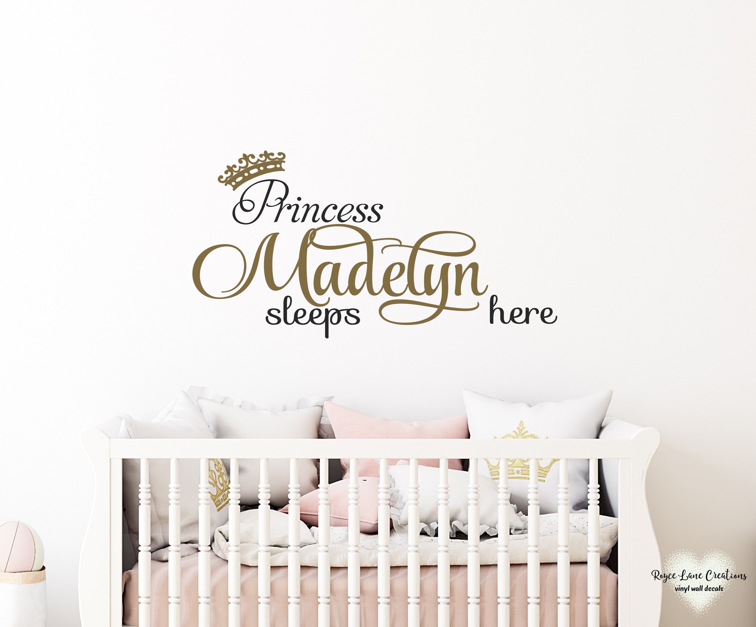 Princess Name Decal Princess Sleeps Here Princess Nursery | Etsy