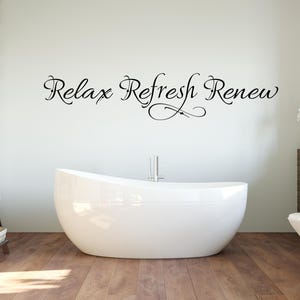Relax Refresh Renew Wall Decal - Bathroom Decals for Walls - Bathroom ...