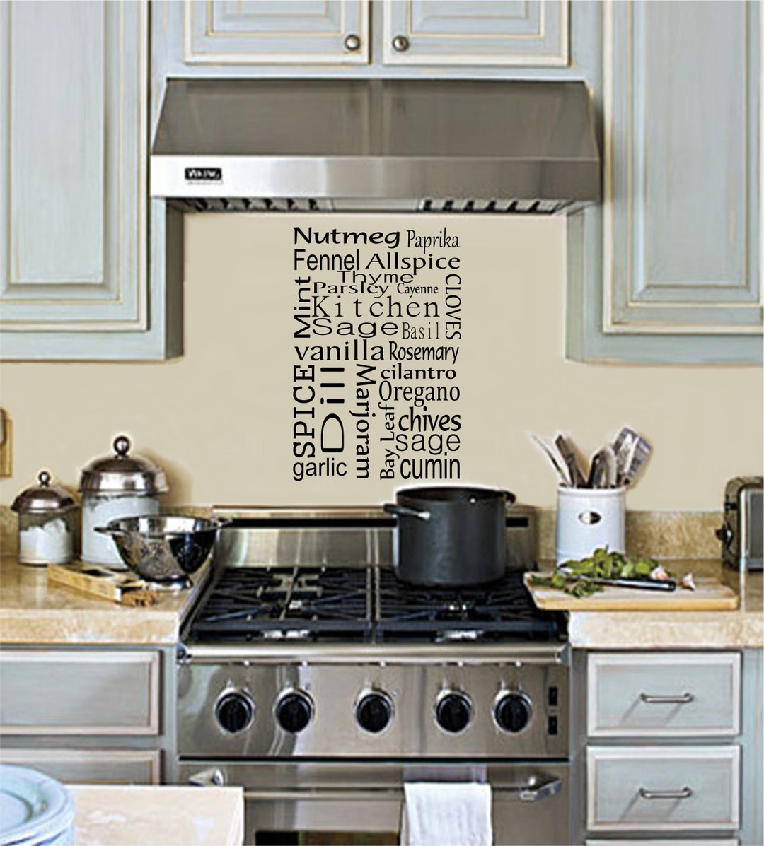 Kitchen Wall Decal -kitchen Spice Vinyl Wall Decal- Kitchen Decal ...