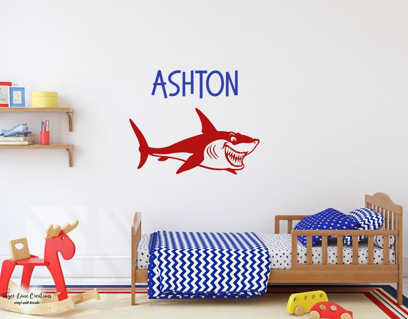 Personalized Shark Decal Custom Name Shark Sticker Shark - Etsy