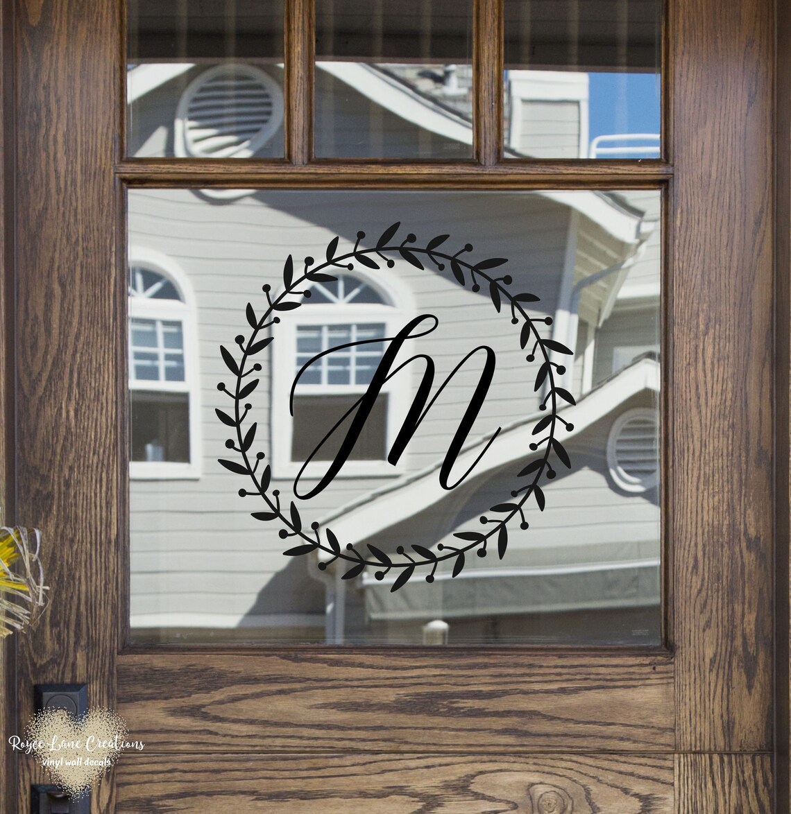 Front Door Decal, Monogram Letter for Glass Storm Door, Initial Family ...
