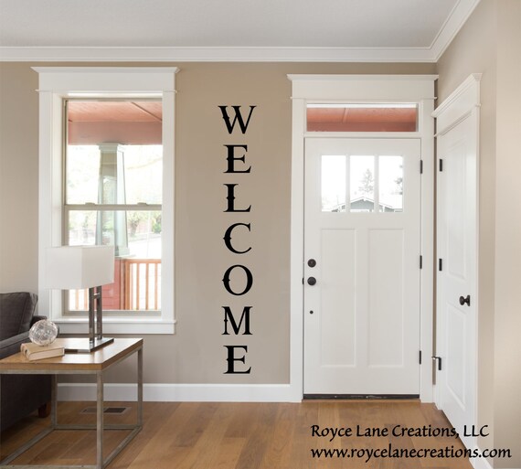 Vertical Welcome Decal / Vertical Welcome Wall Decor / | Etsy