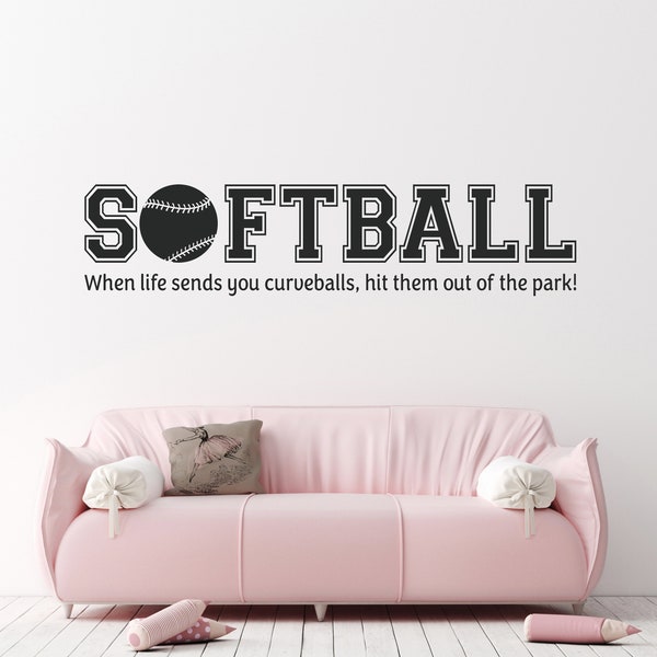 Softball Wall Decal - Etsy