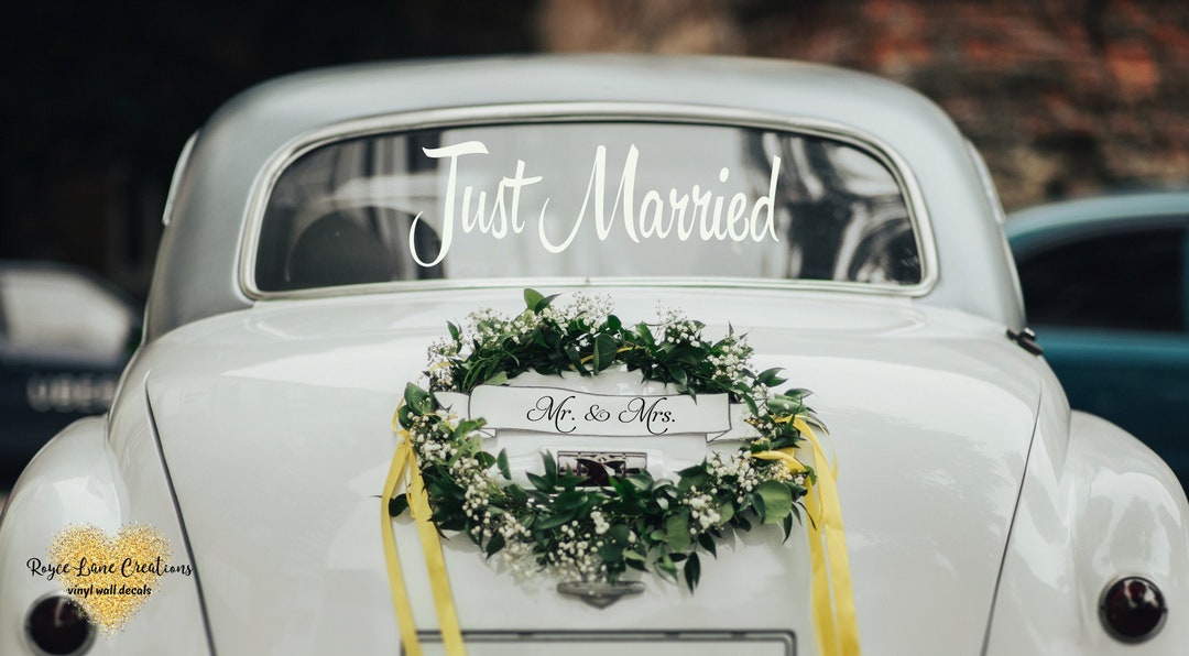 Just Married Car Decal, Wedding Car Decal, Just Married Sign, Just ...