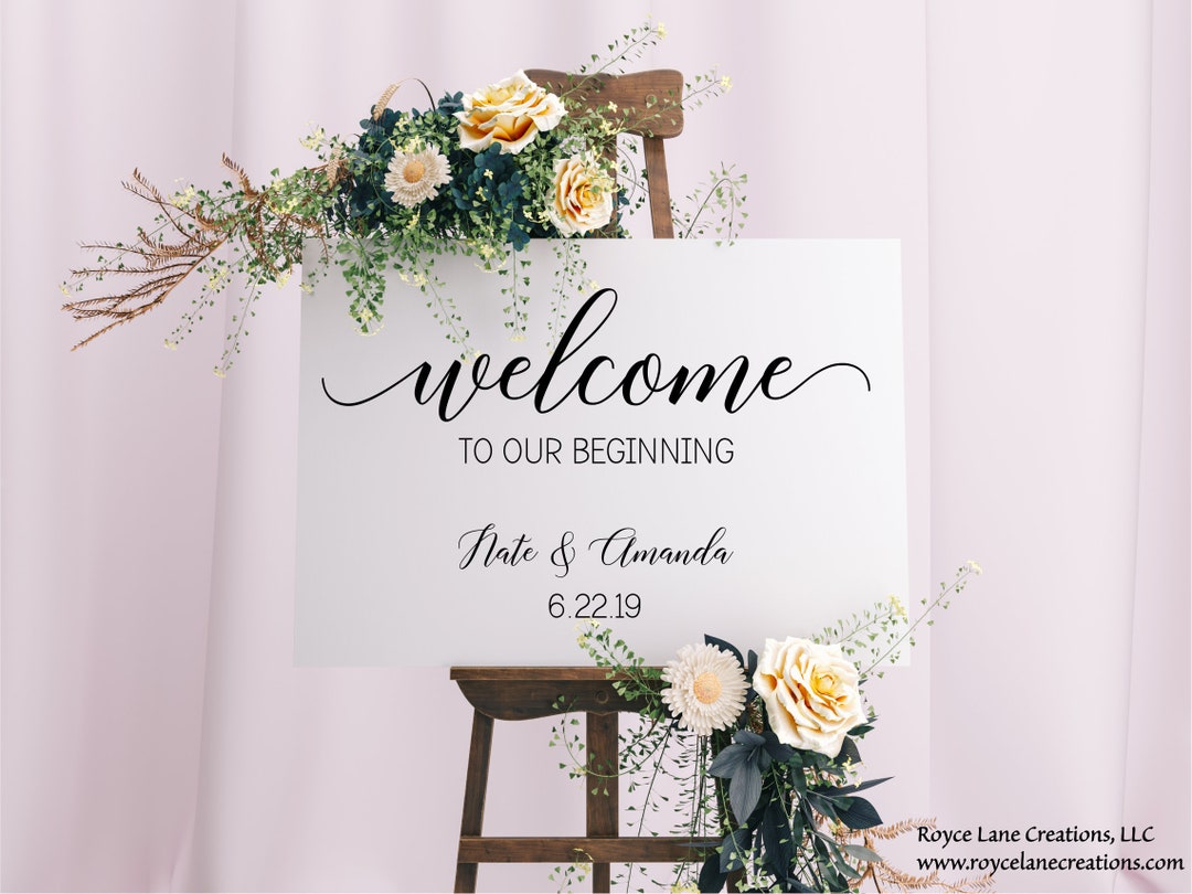Welcome to Our Beginning Decal / Welcome to Our Beginning Wedding Sign ...