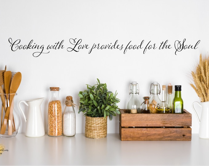 Cooking With Love Provides Food for the Soul Kitchen Quote Sticker ...