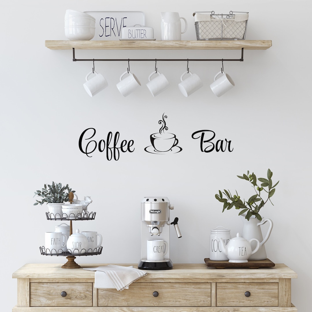 Coffee Bar Decal With Coffee Cup / Coffee With Cup / Coffee Stickers ...